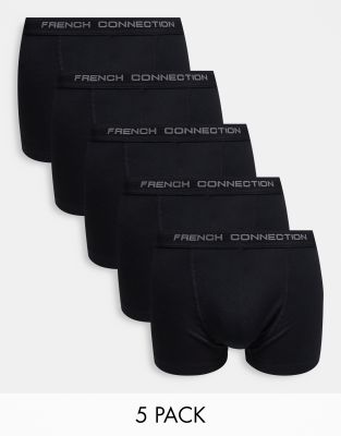 French Connection - Lot de 5 caleçons - Noir | ASOS