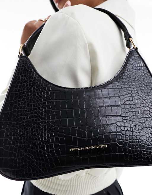 French Connection minimal shoulder bag in black | ASOS