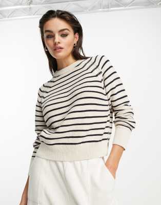 French Connection Mozart striped jumper in cream | ASOS