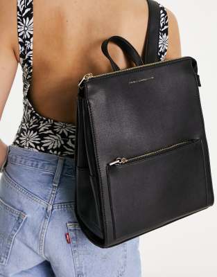 French Connection oversized zip backpack in black | ASOS