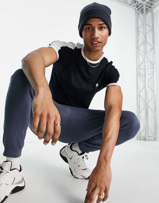 French Connection panel t-shirt in navy | ASOS