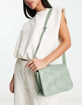French Connection plait shoulder bag in green | ASOS