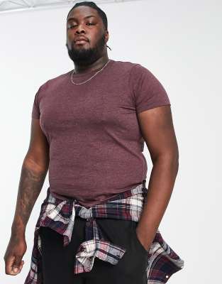 French Connection Plus crew neck t-shirt in burgundy | ASOS