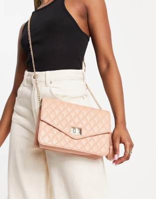 French Connection quilted crossbody bag in pink | ASOS