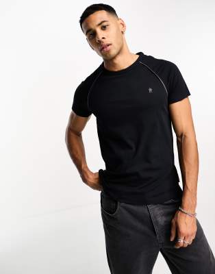 French Connection raglan piping t-shirt in navy | ASOS