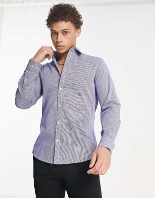 French Connection regular fit shirt in blue stripe | ASOS
