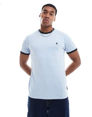 French Connection ringer t-shirt in sky blue & navy | ASOS