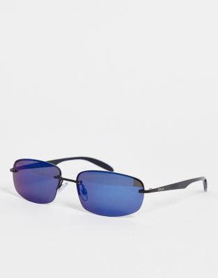 French Connection semi rimless sunglasses in matte black | ASOS