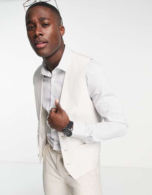French Connection slim fit linen suit waistcoat | ASOS