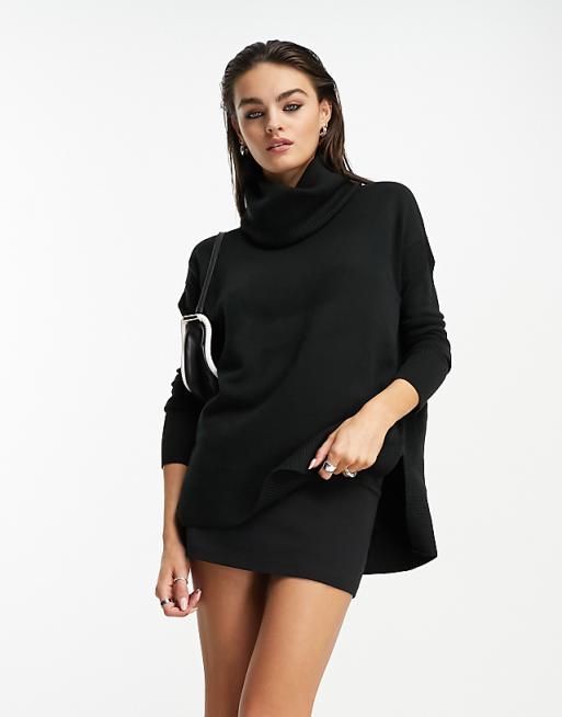 French Connection step hem cowl neck jumper in black | ASOS French Connection step hem cowl neck jumper in black | ASOS