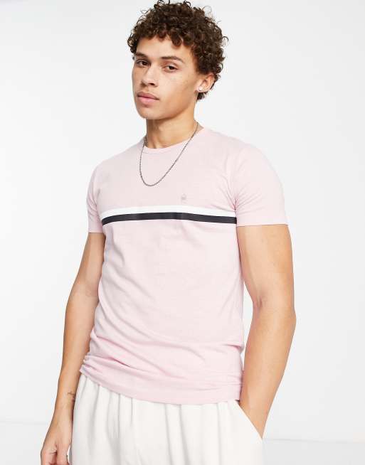 French Connection two stripe t-shirt in pink | ASOS