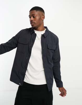 French Connection utility tech shirt in navy | ASOS