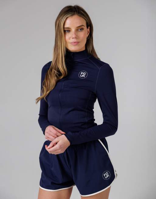 French Connection Zip up high neck slim fit fcuk sports jacket in navy ...