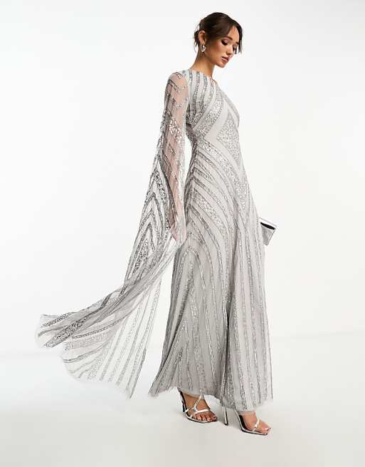 Frock and Frill allover embellished maxi dress with one Frock and Frill allover embellished maxi dress with one