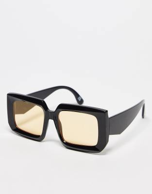 Gafas de sol negras cuadradas y extragrandes de estilo años 70 con ...