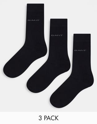 Gant 3 pack socks with logo in black | ASOS