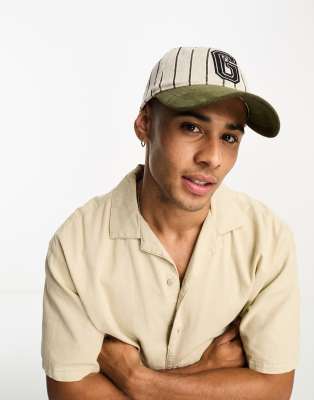 GANT cap in cream stripe with retro baseball logo | ASOS