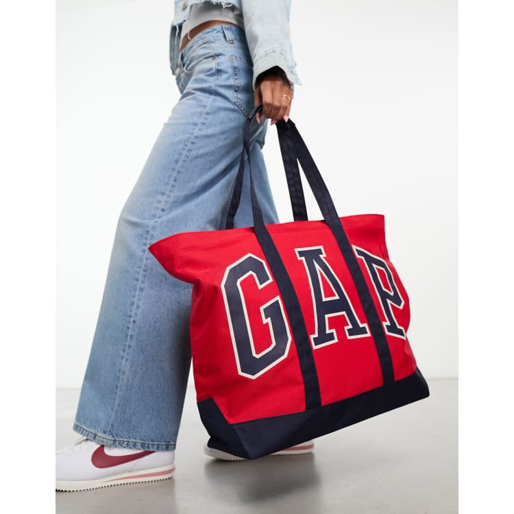 GAP Austin XL tote bag in red navy ASOS