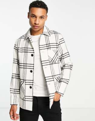 Schwarz Weiss Karierte Jacke