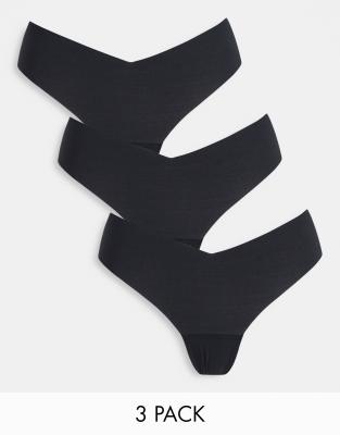 Gilly Hicks - Lot de 3 strings invisibles - Noir | ASOS