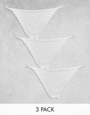 Gilly Hicks - Pakke med 3 hvide G-strenge med stropper og ...