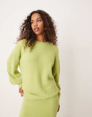 Glamorous chunky slouchy jumper in lime green knit (part of a set) | ASOS