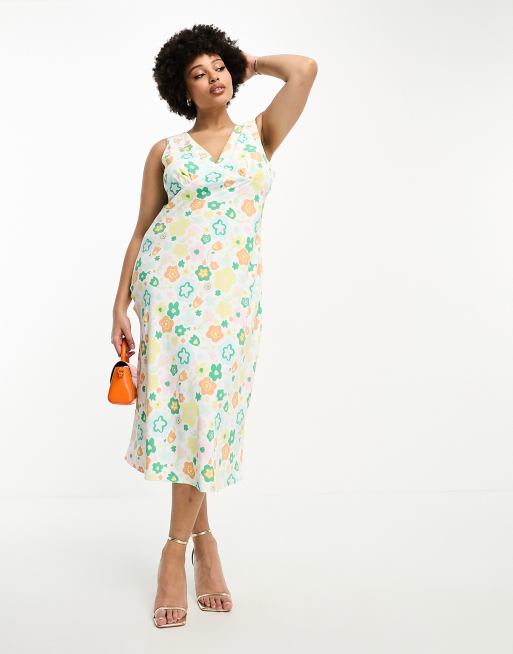 Glamorous Curve Robe Droite Mi Longue Style Rétro Années 90 à Motif