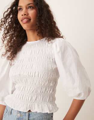 Glamorous round neck tops in white | ASOS