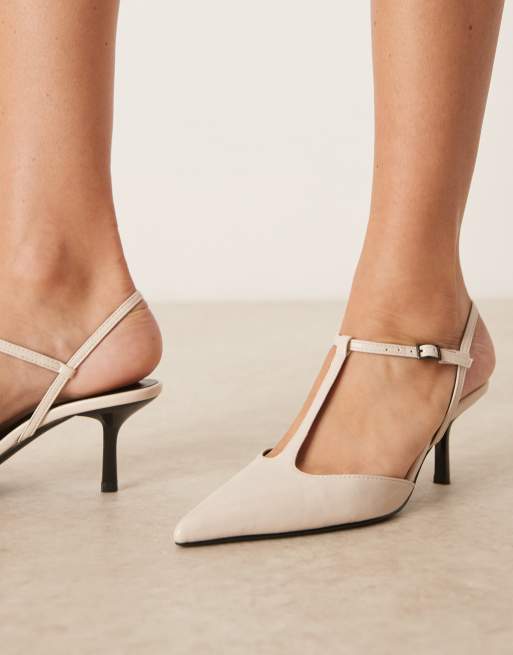 Glamorous slingback pointed heeled shoes in cream | ASOS