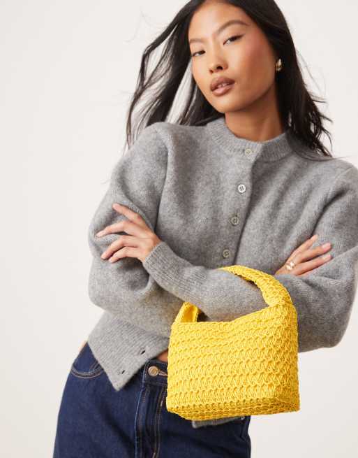 Glamorous straw grab bag in yellow | ASOS