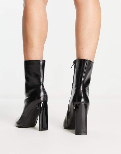 Glamorous Wide Fit heeled ankle boots in black | ASOS