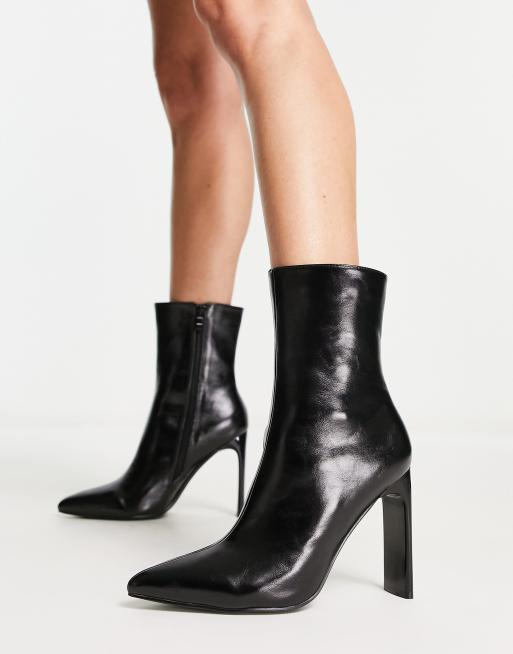 Glamorous Wide Fit heeled ankle boots in black | ASOS