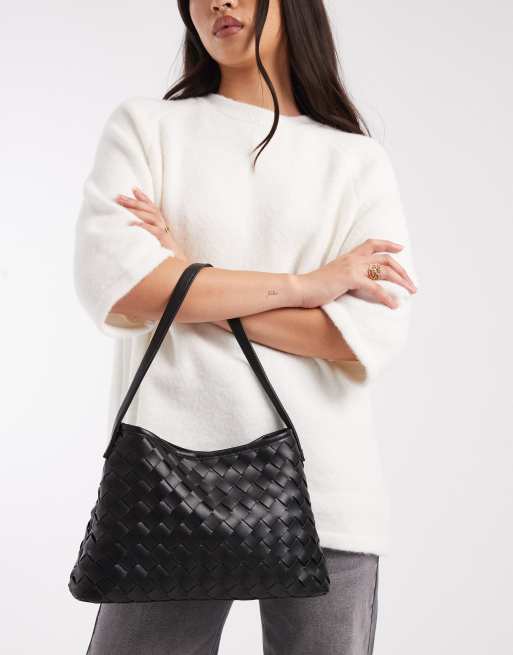 Glamorous woven shoulder bag in black | ASOS