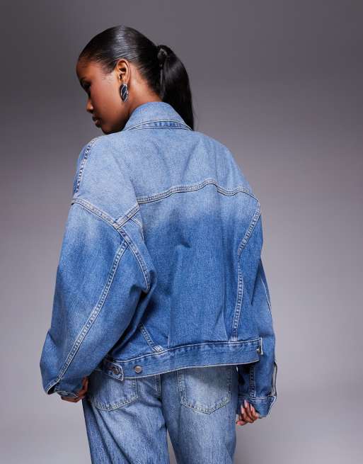 Good American Crystal denim jacket in indigo | ASOS