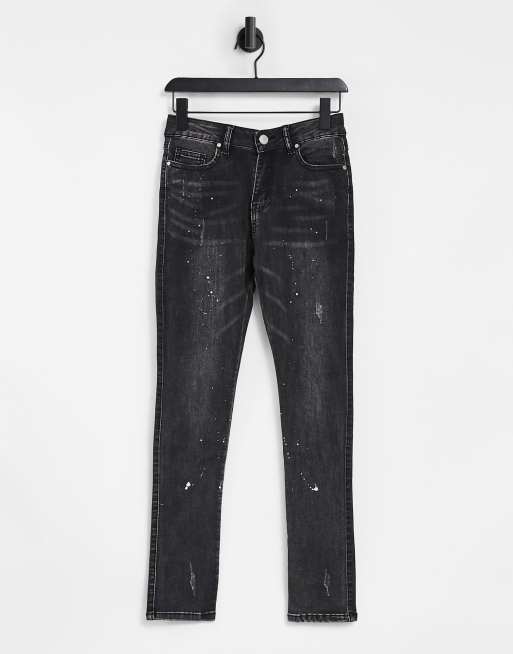 Good For Nothing - Skinny-jeans i sort med malerpletter | ASOS