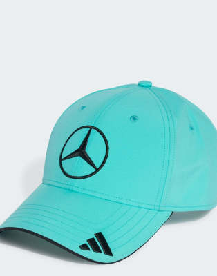 Gorra azul turquesa de estilo conductor Mercedes Formula One de adidas ...