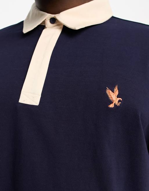 Grey Hawk Plus polo top in navy | ASOS