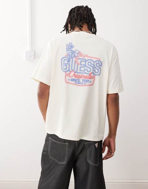 Guess Originals t-shirt in white with classic american chest and back ...