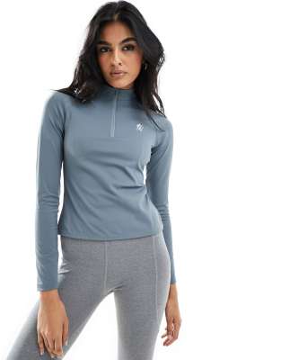 Gym King 365 1/4 zip long sleeve top in petrol blue | ASOS