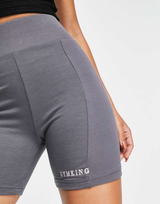 Gym King Release rib legging shorts in charcoal | ASOS
