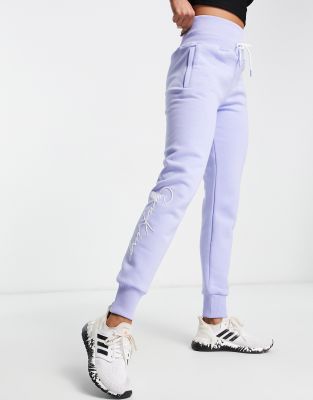 Gym King Sky high waisted trackies in pale blue | ASOS