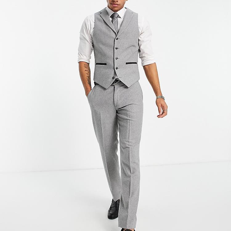 Harry Brown Wedding wool mix gray herringbone slim fit side Harry Brown Wedding wool mix gray herringbone slim fit side