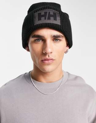 Helly Hansen box beanie in black | ASOS