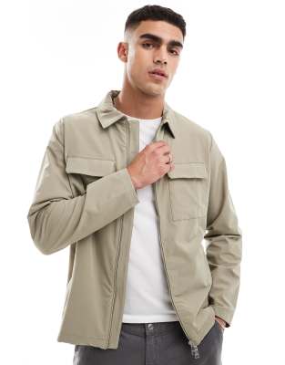 Hera refined tech jacket in light green | ASOS