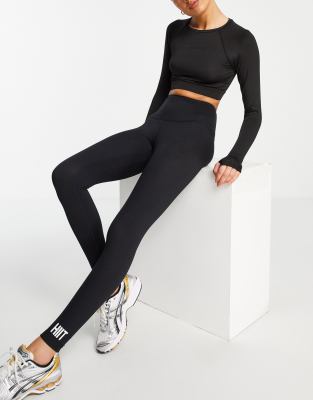 HIIT core logo cotton touch leggings in black | ASOS