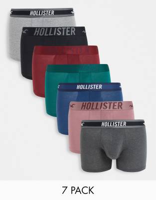 Hollister 7 Pack Logo Waistband Trunks In Multi | ModeSens