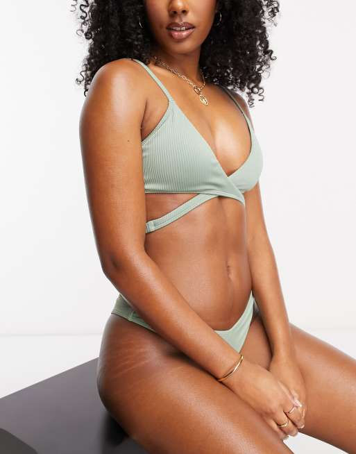 Hollister - Haut de bikini d'ensemble croisé - Vert | ASOS