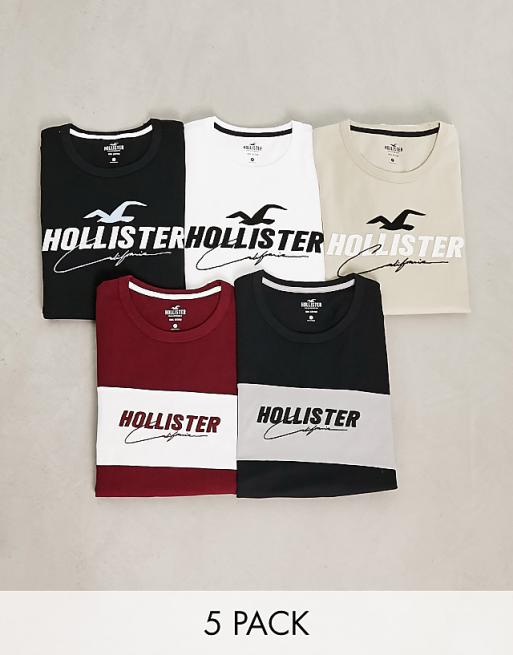 Hollister - Lot de 5 t-shirts techniques color block à logo ... Hollister - Lot de 5 t-shirts techniques color block à logo ...