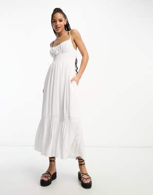 Hollister - Robe babydoll mi-longue - Blanc | ASOS