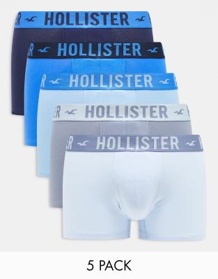Hollister - Set van 5 boxershorts in verschillende blauwtinten | ASOS